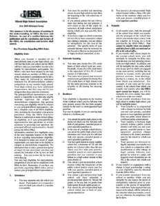 Key Provisions Regarding IHSA Rules 19-20 | Mater Dei Catholic High ...